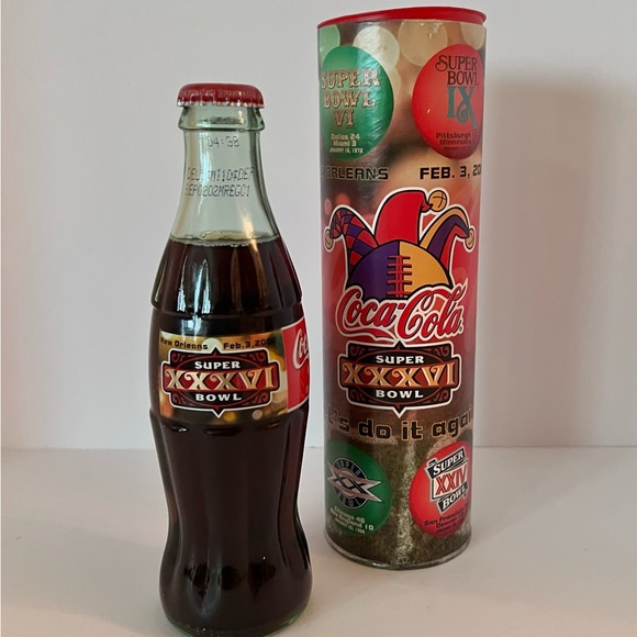 Coca Cola | Accents | Vintage Cocacola Super Bowl Xxxvi 8oz Coke Bottle ...